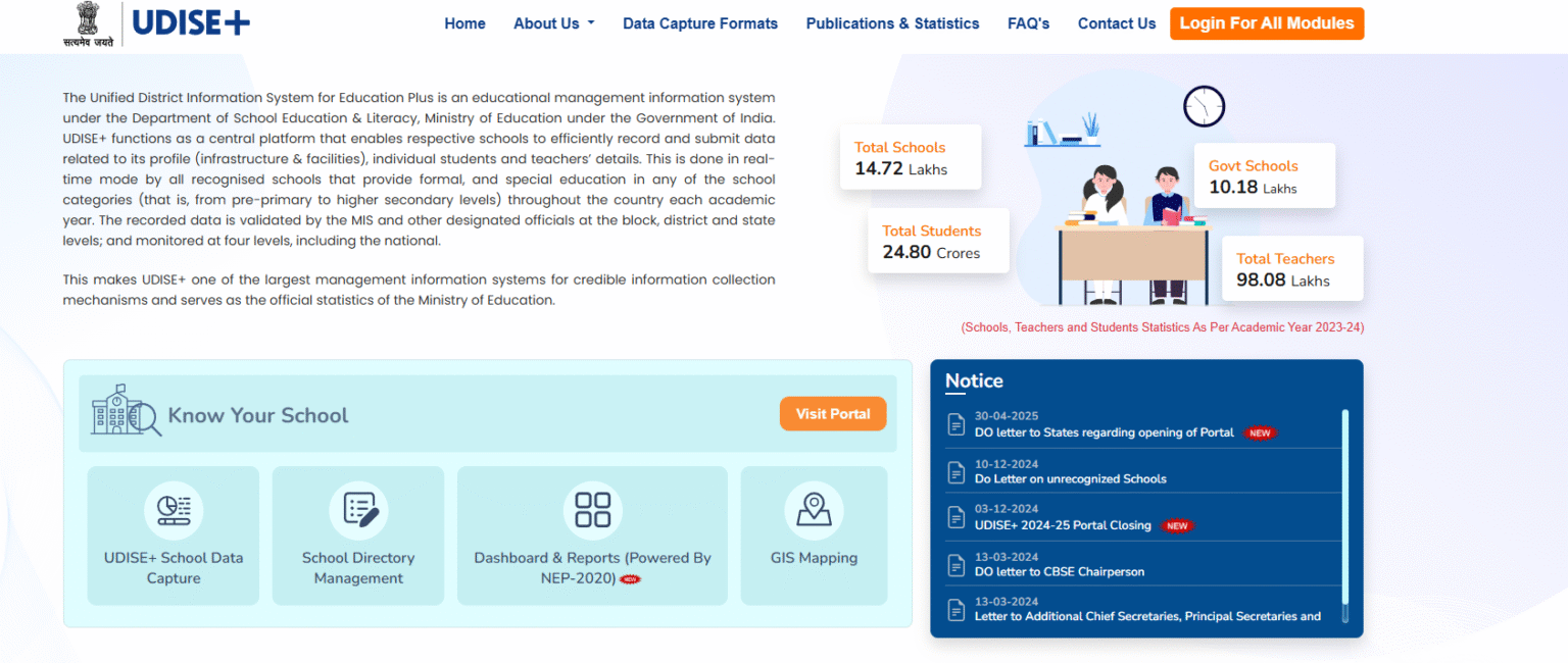UDISE Plus: UDISE+ | Login | school login | student module 2025-26 ...